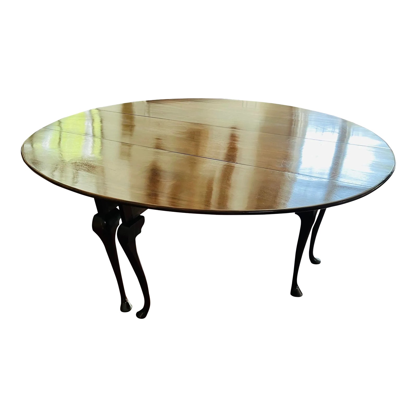 Vintage Queen Ann Collapsable Harvest Dining Table | Chairish