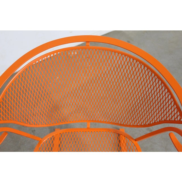 Pair of Mid-Century Modern Atomic Orange Salterini Style Outdoor Metal ...