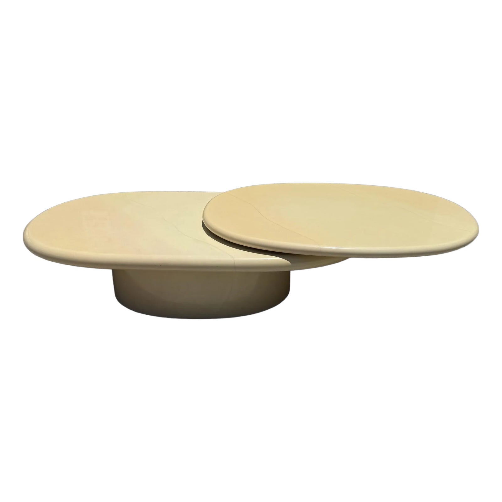 1980s Postmodern Lacquer Goatskin Extendable Swivel Top Coffee Table ...