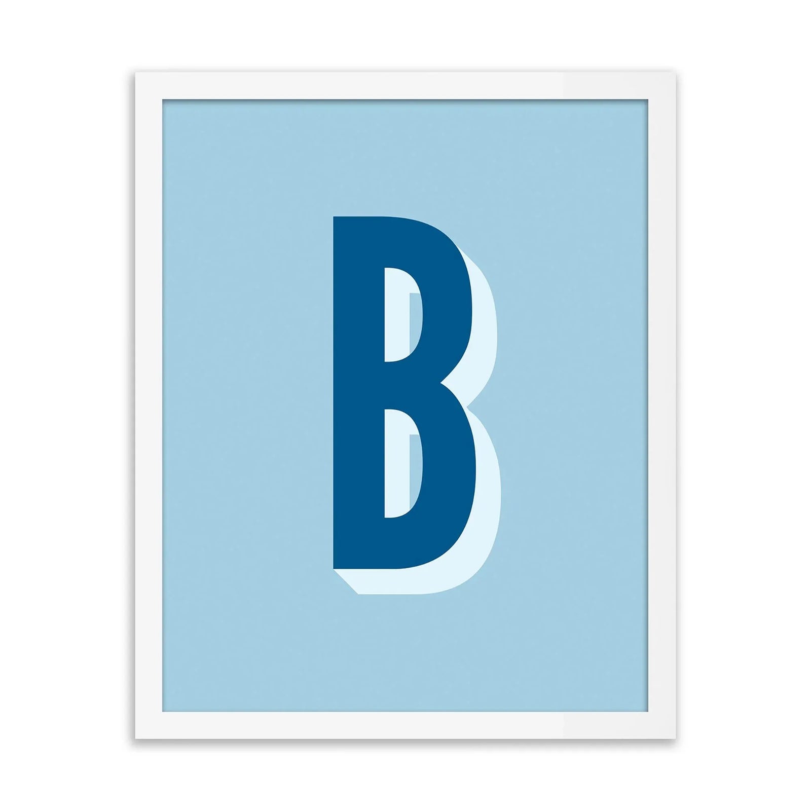 Alphabet Series in Blue, Letter B by Pencil & Paper in White Frame, XS ...