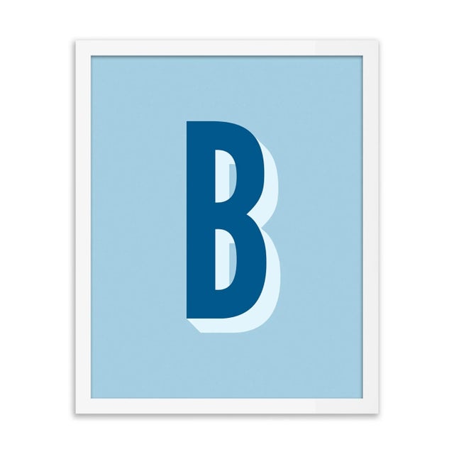 Alphabet Series in Blue, Letter B by Pencil & Paper in White Frame, XS ...