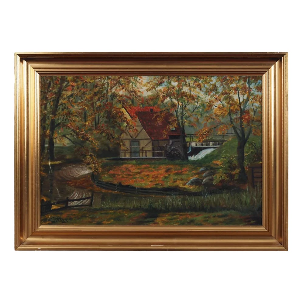 C. May, The Forest Mill, 1970s, Oil on Canvas, Framed | Chairish