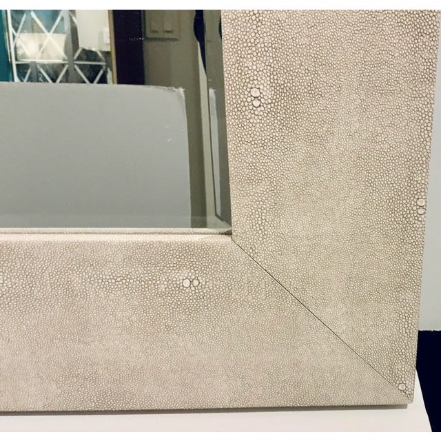 Jamie Young Organic Modern Beige Faux Shagreen Structure Wall Mirror ...