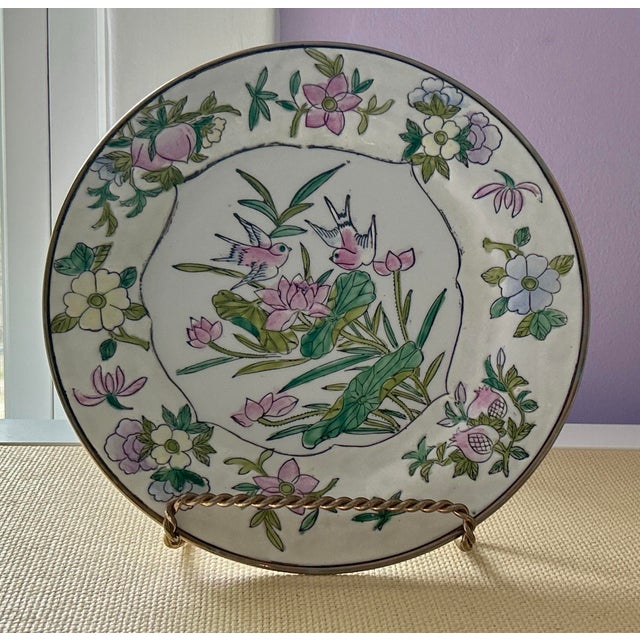 Vintage Macau Chinoiserie Decorative Plate | Chairish