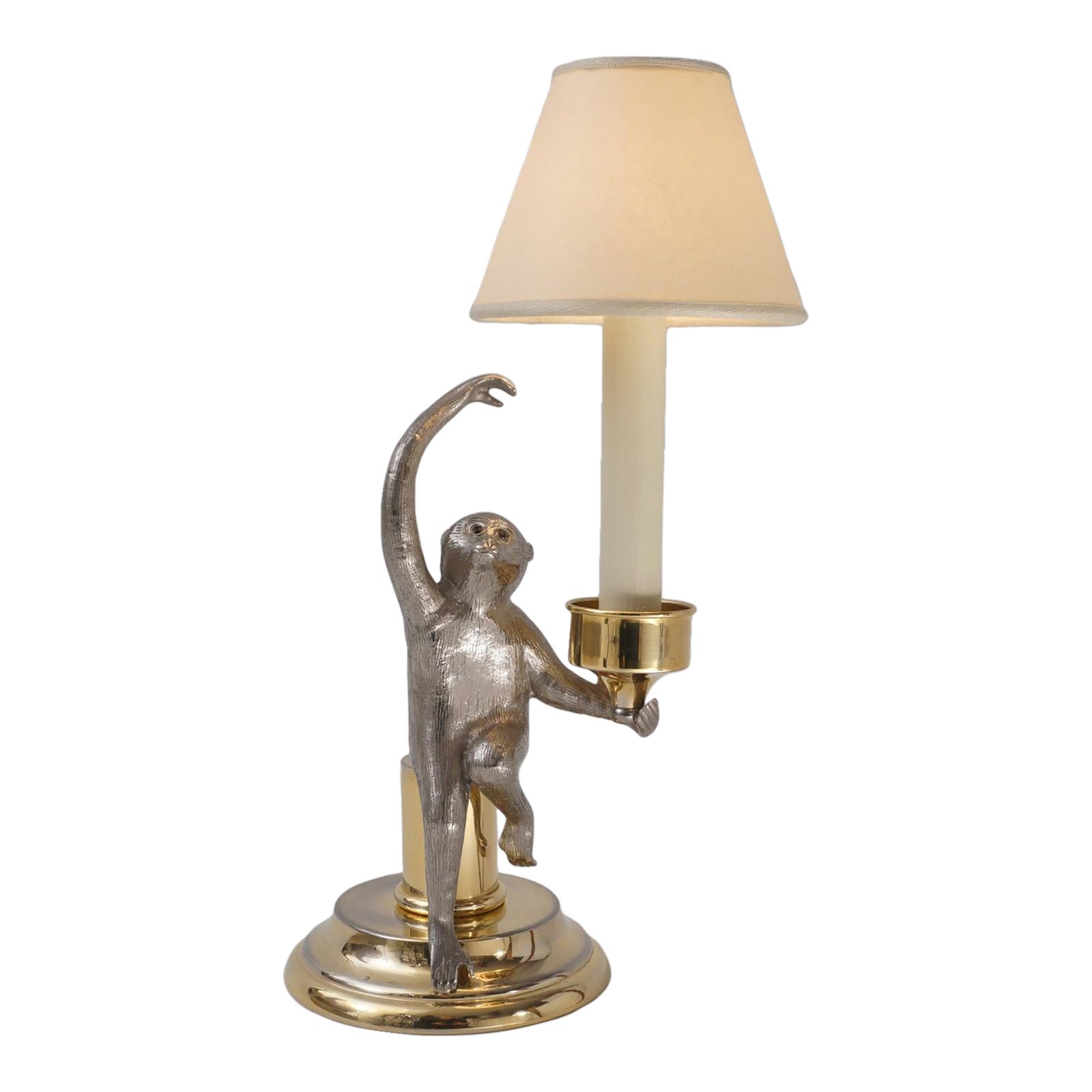 1970's Italian Surrealist Monkey Candlestick Table Lamp by Hauy Pouigo ...