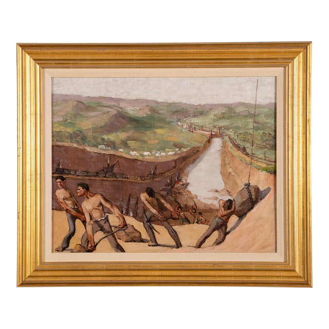 Lee Roland Warthen Antique Historic Ashcan Panama Canal Diggers Signed ...