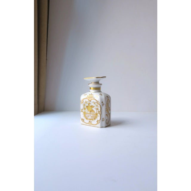 Italian White and Gold Porcelain Vanity Bottle with Bird Design Rococo ...