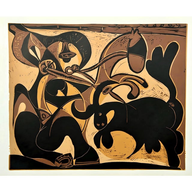 1960s Pablo Picasso, Picador Goading Bull, Linogravures Print | Chairish