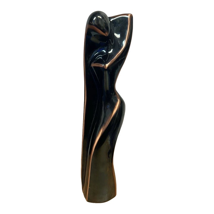 Mid-Century Modern Apulum Lucru Romanian Black Provacative Woman Statue ...