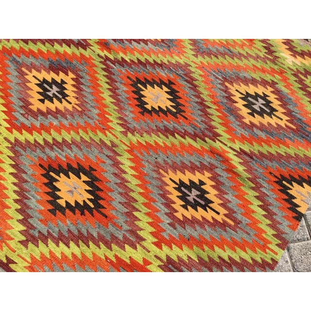 Vintage Diamond Design Kilim Rug | Chairish
