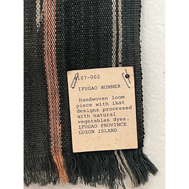 Ifugao Tribal Textile Charcoal Black Ikat Loom Wall Hanging / Runner ...