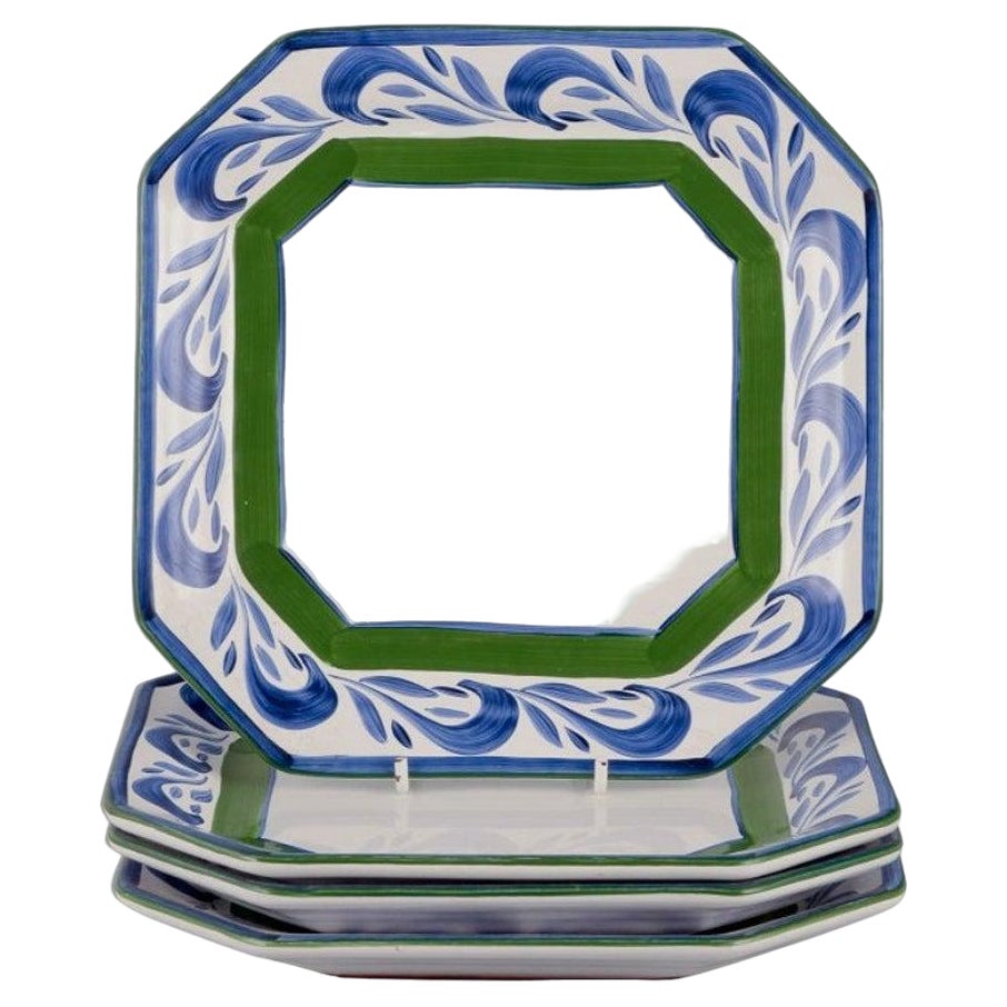 Square Ceramic Plates from Herend, Hungary, 1980s, Set of 4 | Chairish