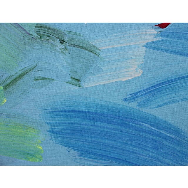 David Wayne Bolduc "C.T.A."- Large Blue Abstract Painting 1980 | Chairish