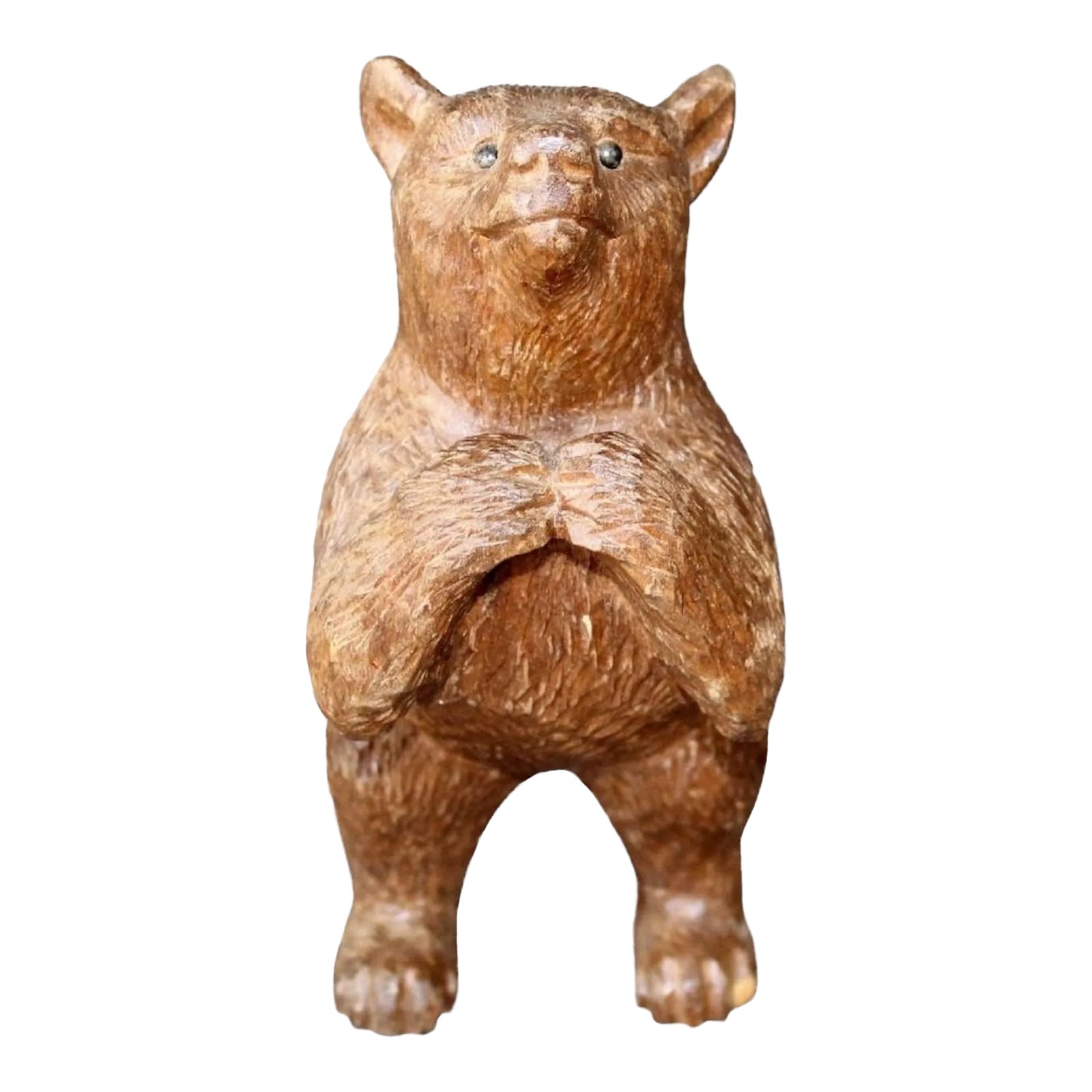 Antique Black Forest Carved Miniature Bear Figurine | Chairish
