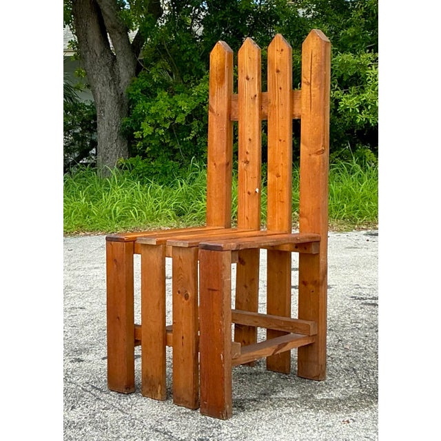 Vintage Boho Picket Fence Chair | Chairish