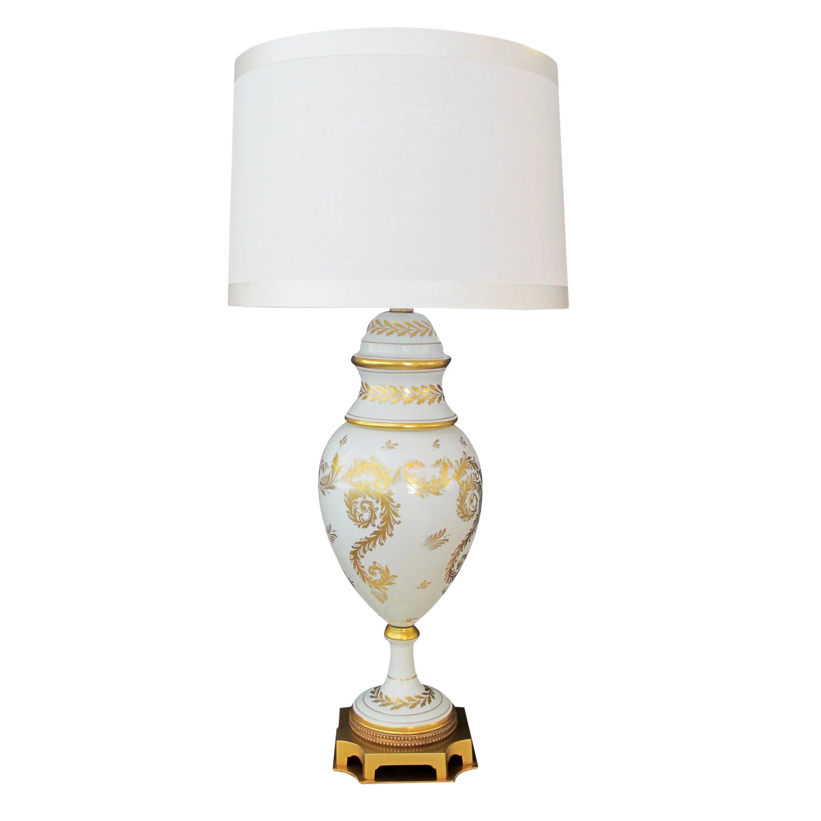 An American Blanc De Chine Porcelain Lamp, Labled 'Marbro Lamp Co., Los ...