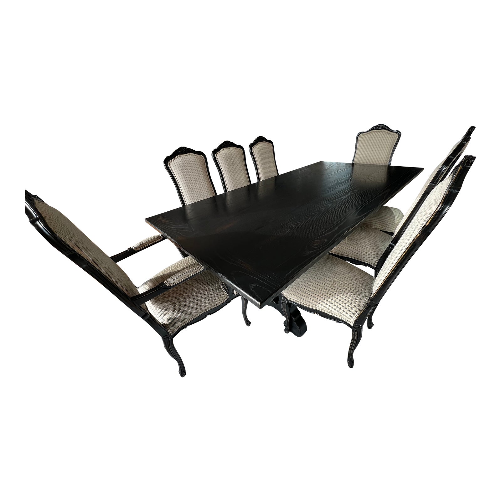 1990s Dining Table and 8 Chairs - Set of 9 | Chairish