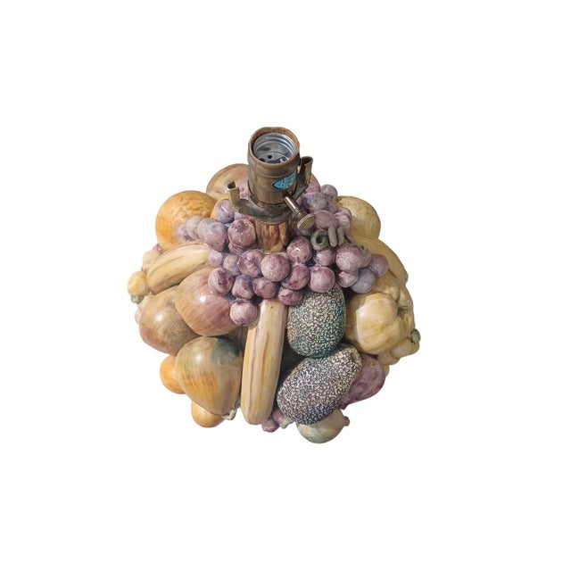 Vintage Ceramic Fruit and Vegetable Topiary Table Lamp | Chairish
