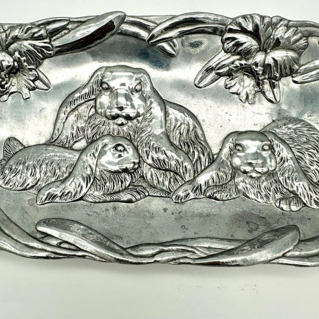 Vintage Arthur Court 1994 Rabbits Cast Aluminum Oblong Platter | Chairish