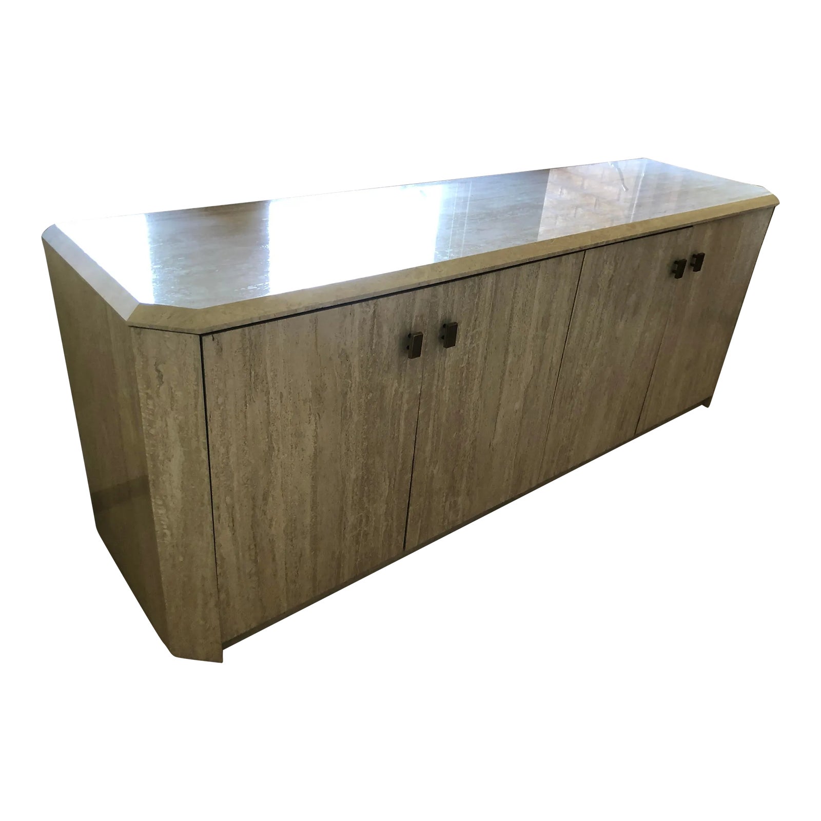 Mid 20th Century Ello Travertine Buffet | Chairish