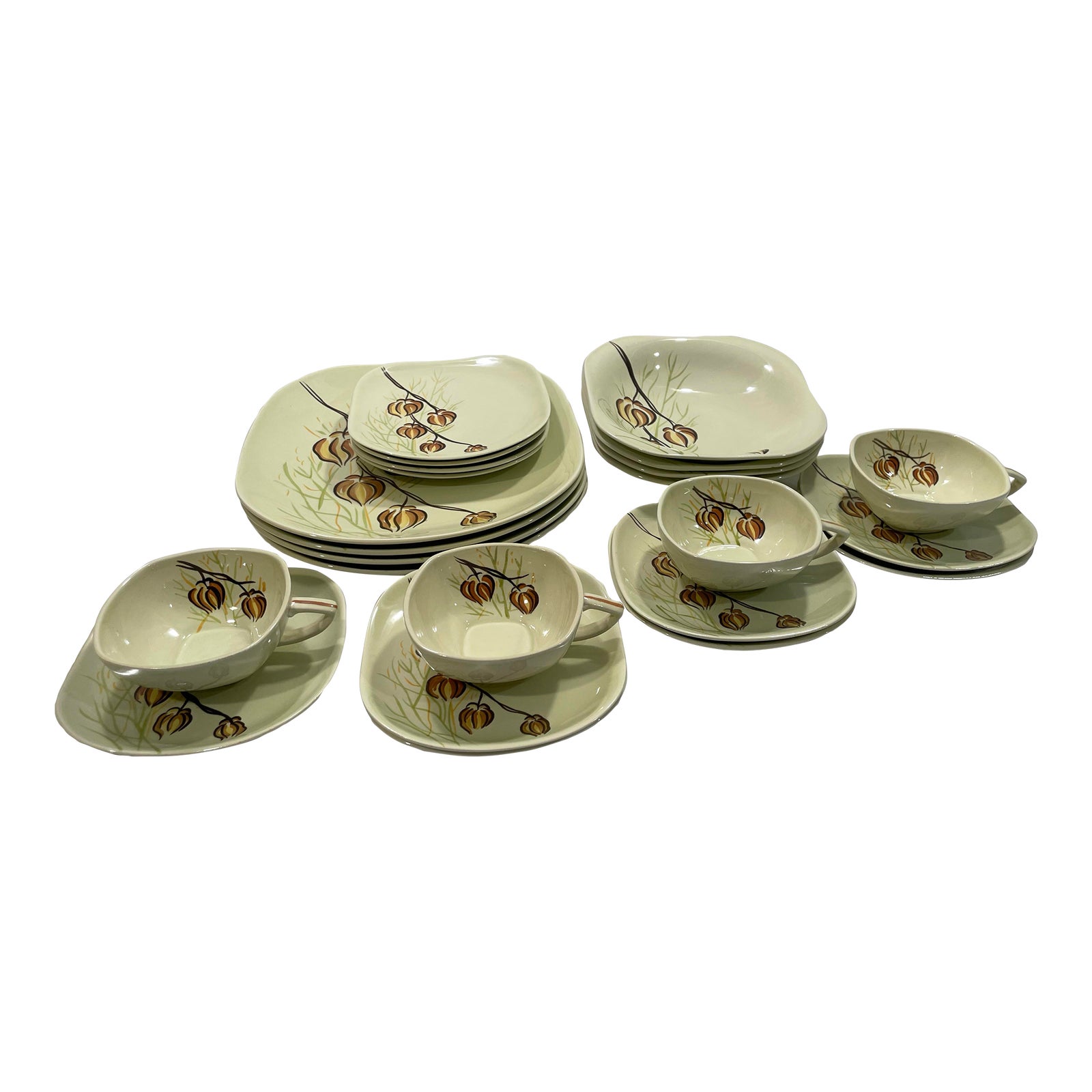 Mid-Century Red Wing Pottery Dishes in Lantern Pattern - Set of 23 ...