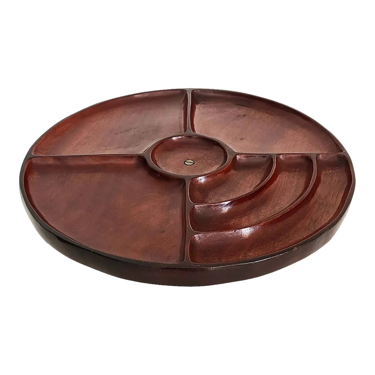Mid 20th Century Mahogany Lazy Susan | Chairish