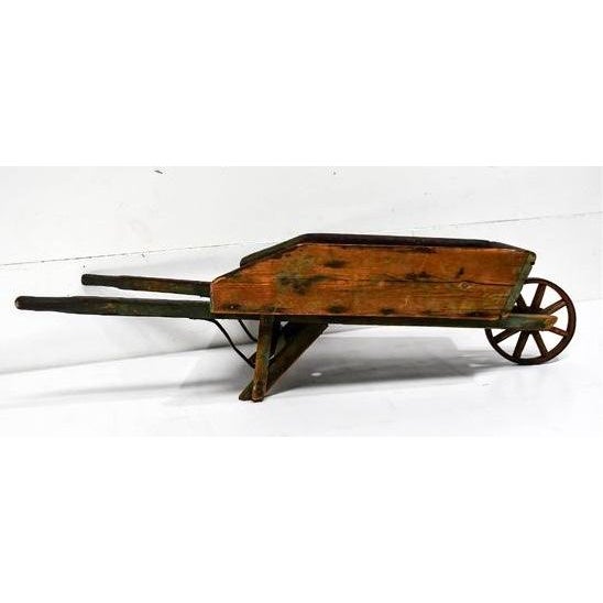 Vintage Child's Green Painted Wheel Barrow From Pennsylvania Amish ...