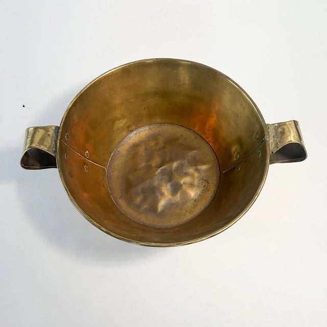 Vintage Brass Bowl with Side Handles | Chairish
