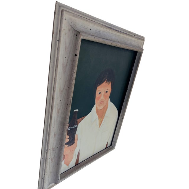 Late 20th Century Portrait of Man With Coca Cola Bottle Framed Acrylic ...