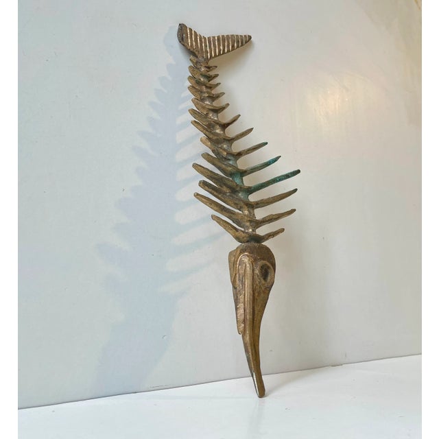 Brutalist Primeval Sword-Fish Skeleton in Bronze by Peder Evald Madsen ...