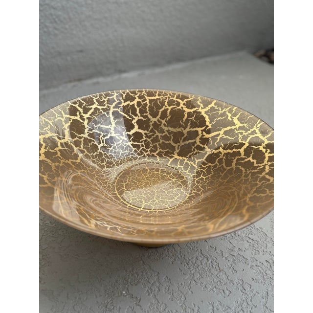 Gold Decorative Pedestal Bowl | Chairish