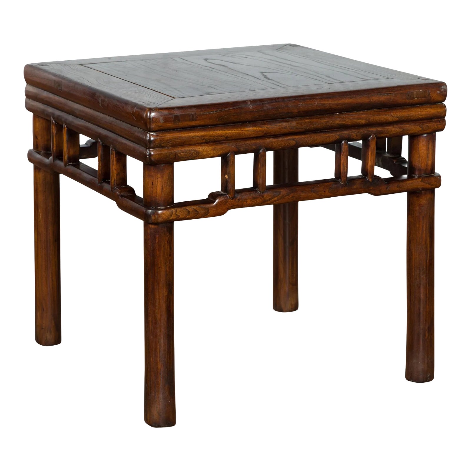 Early 20th Century Chinese Ming Style Brown Pillar Strut Motif Drink ...