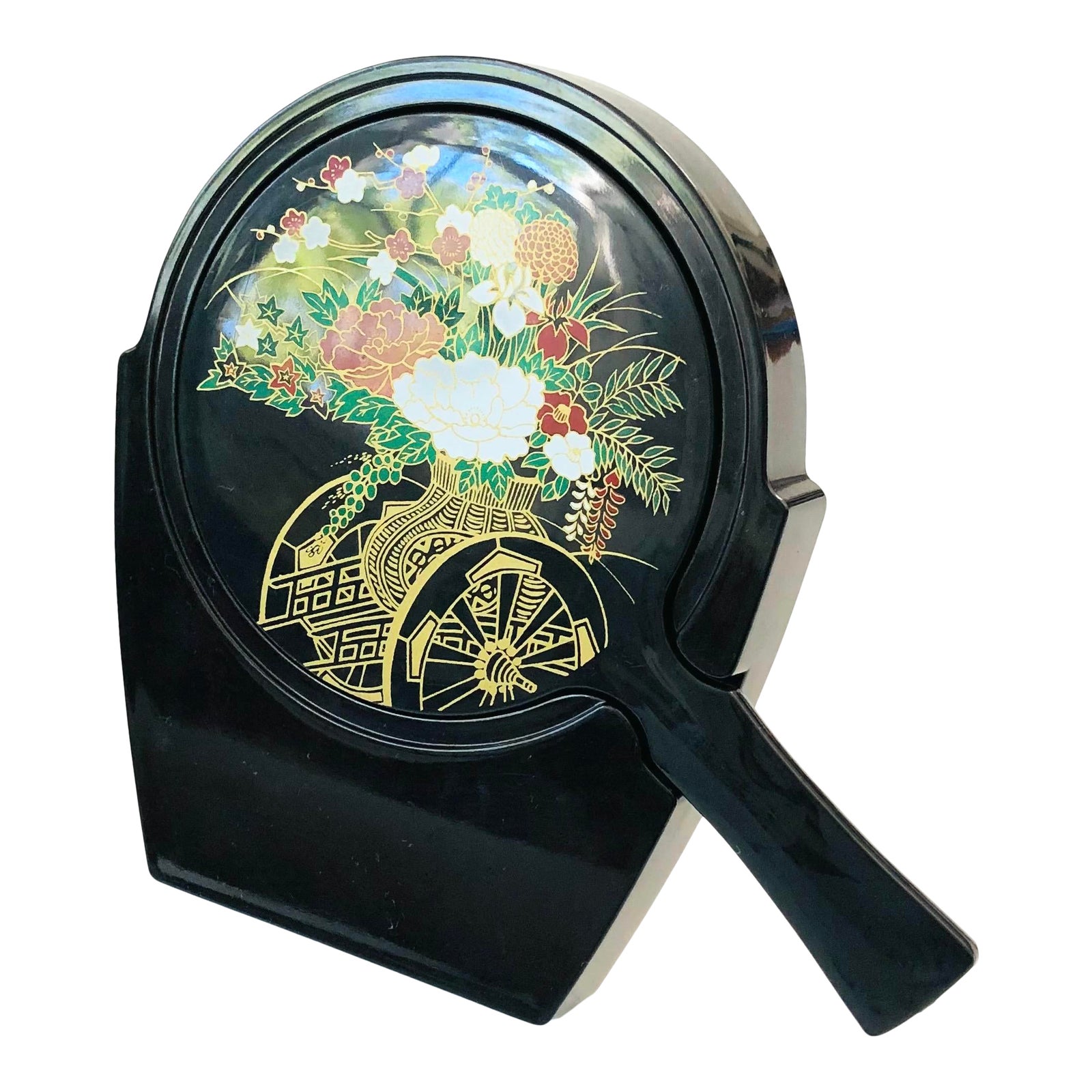 Vintage Lacquerware Vanity Mirror Set | Chairish