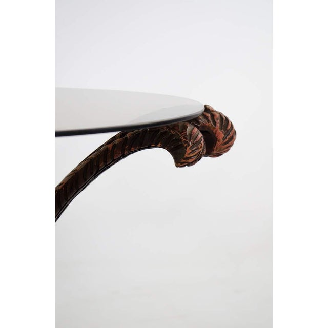 1950s Traditional Carved Wood and Glass Cocktail Table | Chairish