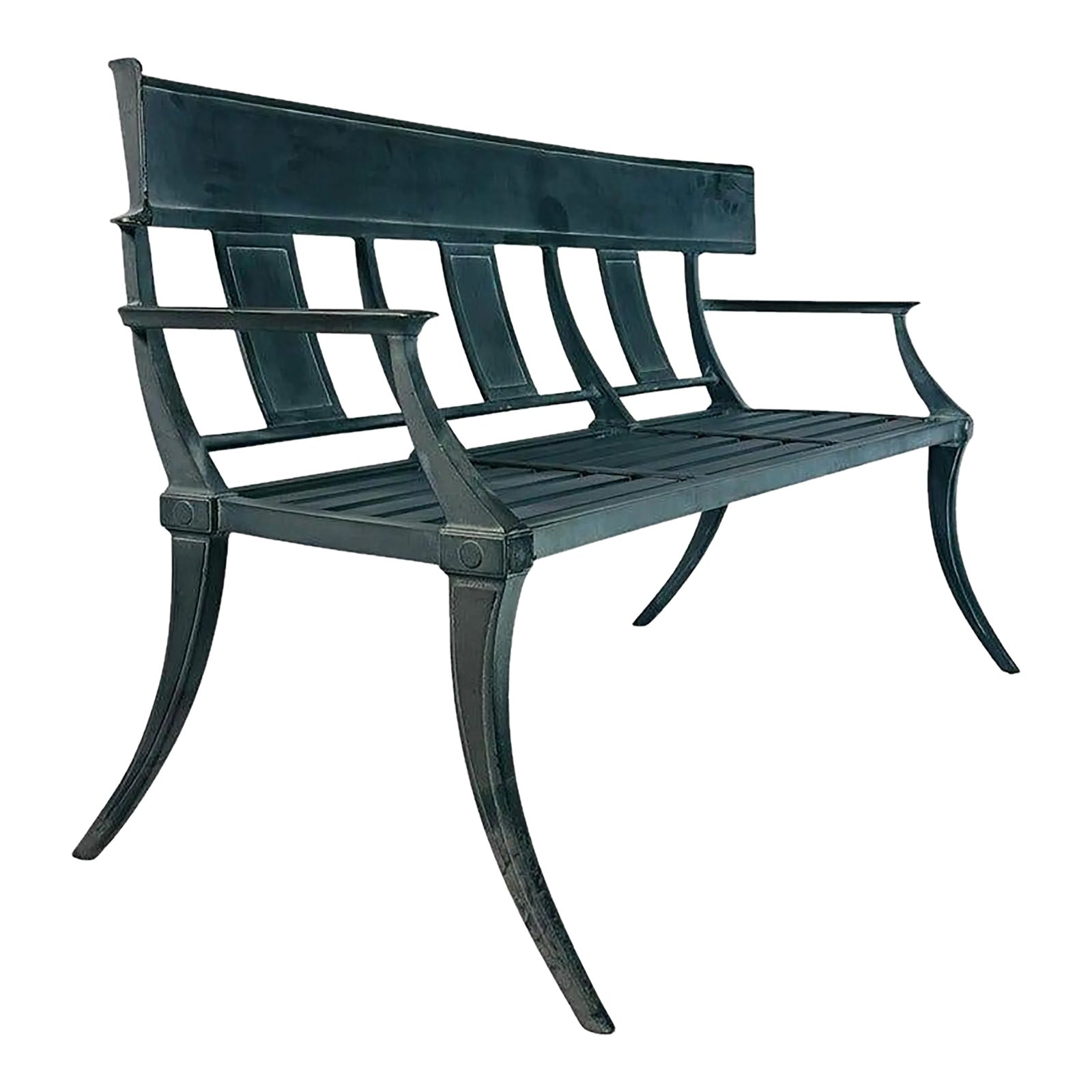Restoration Hardware Cast Aluminum Klismos Bench | Chairish