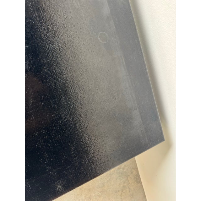 Harrison Van Horn Textured Black Grasscloth Coffee Table With Brass ...