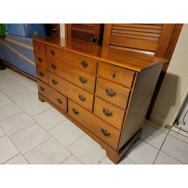 Late 20th Century Ethan Allen Baumritter Eleven Drawer Maple Dresser Chairish