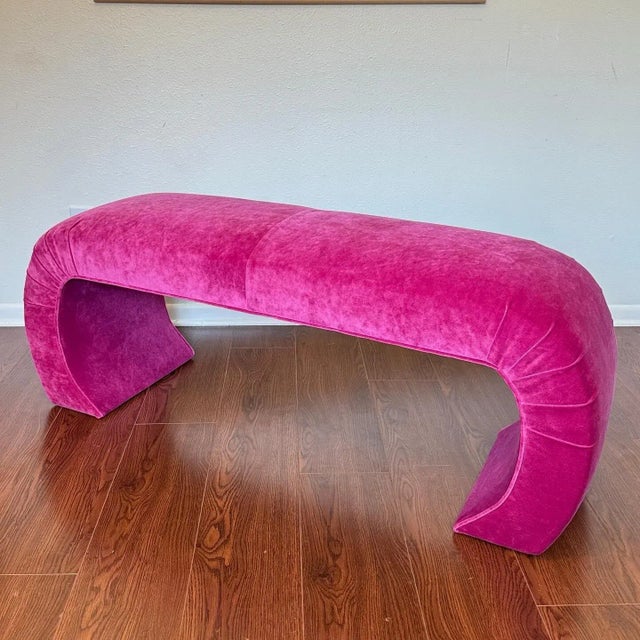 Hot Pink Post Modern Waterfall Bench, Circa 1980s | Chairish