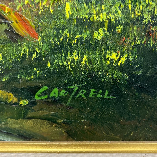 Vintage Signed Landscape Artist Phillip Cantrell Forest + Stream in ...