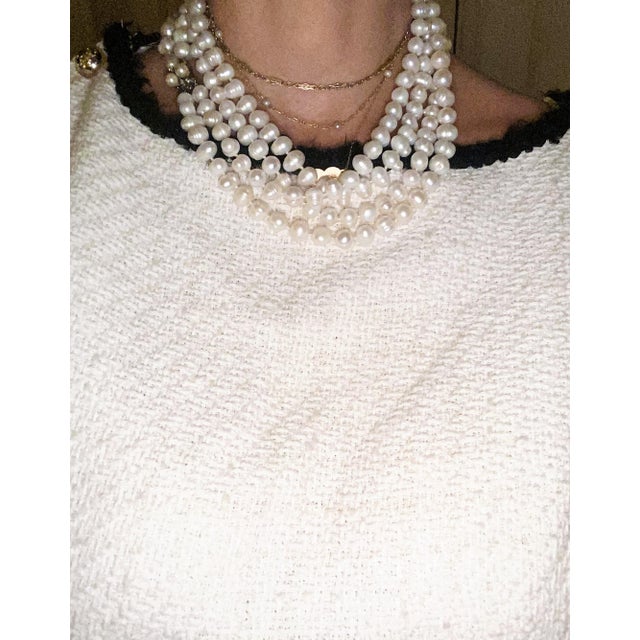 Pearl Necklace Double Strand Opera Length With Gold Diamond Clasp ...