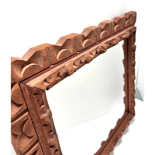 1920s Folk Art Tramp Art Framed Mirror | Chairish