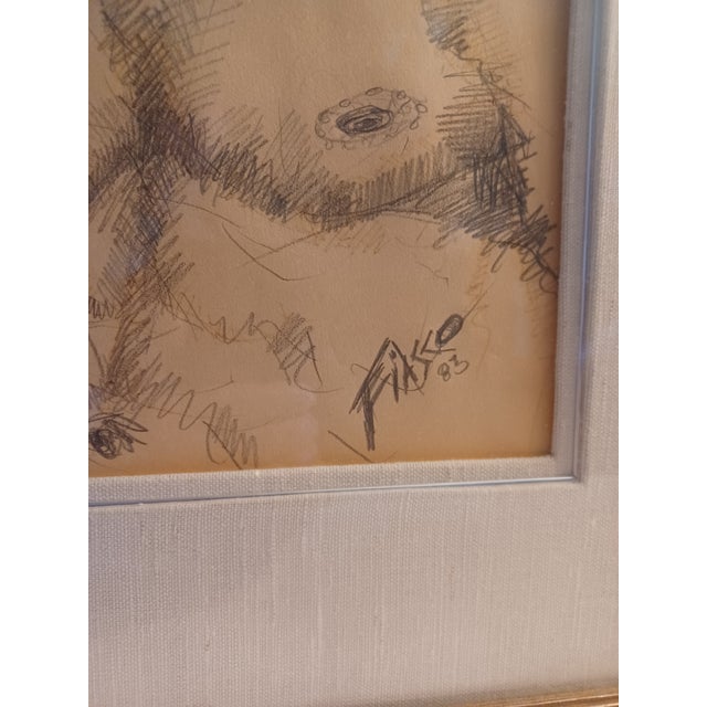 Vintage 1980s Pen and Ink Portrait of Young Titled "Repose", Signed ...