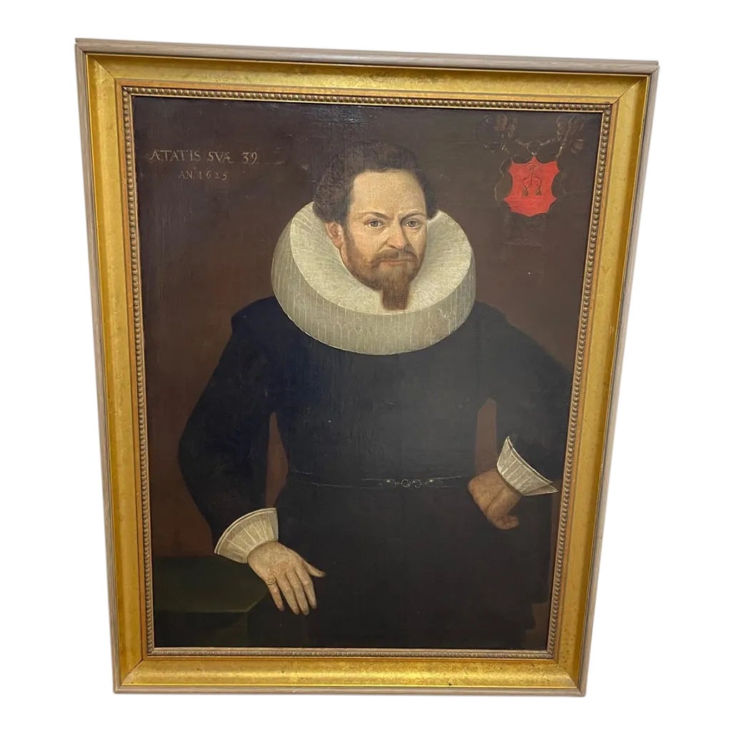 Circa 1625 Dutch Style Oil Painting Portrait of a Merchant | Chairish