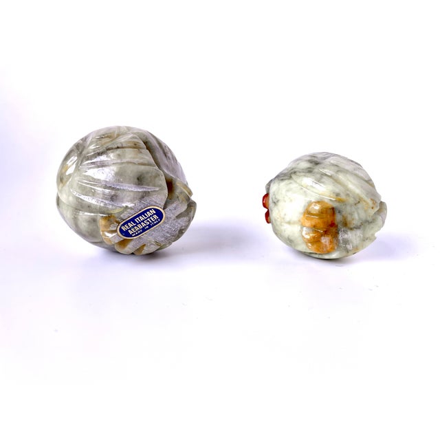 Italian Alabaster Chickens With Red Wattle & Comb - Set of 2 | Chairish