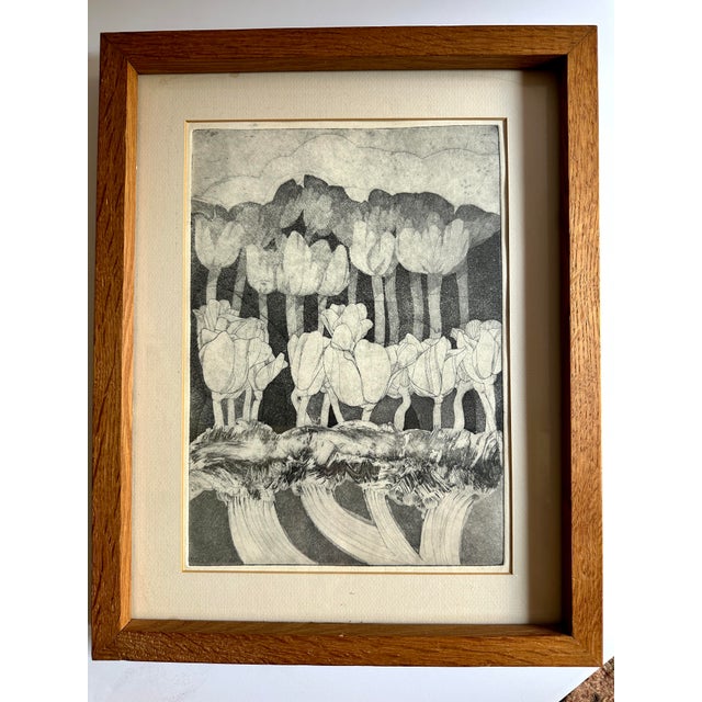 Vintage Oak Wood Framed Diptychs Original Prints of Etchings Depicting ...