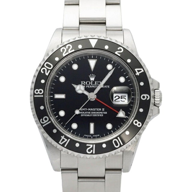 Rolex Gmt Master Ii 16710 Black/Dot Dial Watch Men's | Chairish