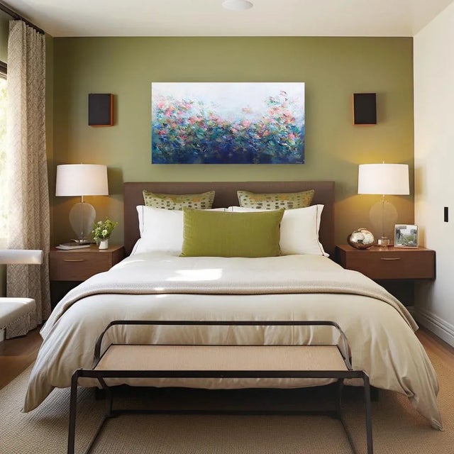 Emotions in Color - Colorful Blue Teal Abstract Floral Painting ...