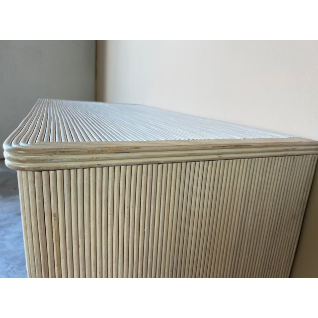 Vintage Gabriella Crespi - Style Pencil Reed Rattan Desk | Chairish