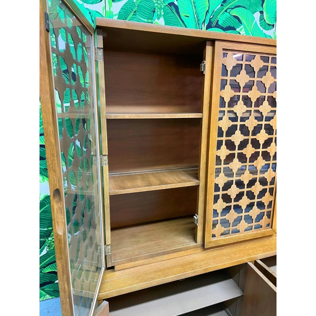 Mid-Century Modern Asian Chinoiserie China Cabinet | Chairish