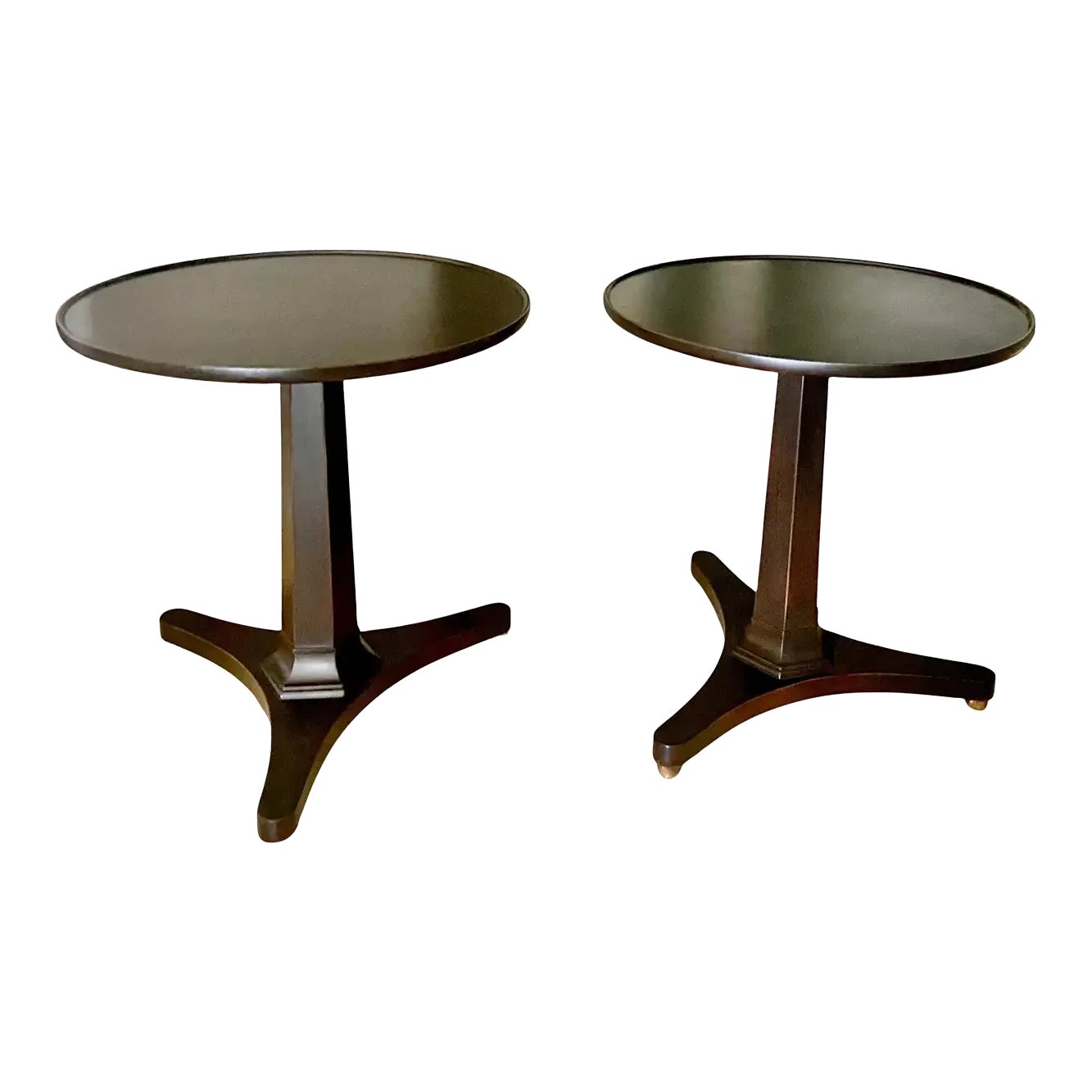 Pair Kittinger Tripod Dark Walnut End Side Table | Chairish